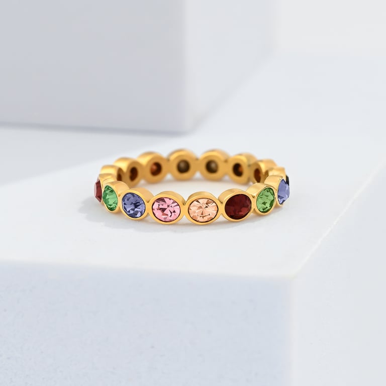 ANILLO LUA DORADO ACERO BELLE | falabella.com