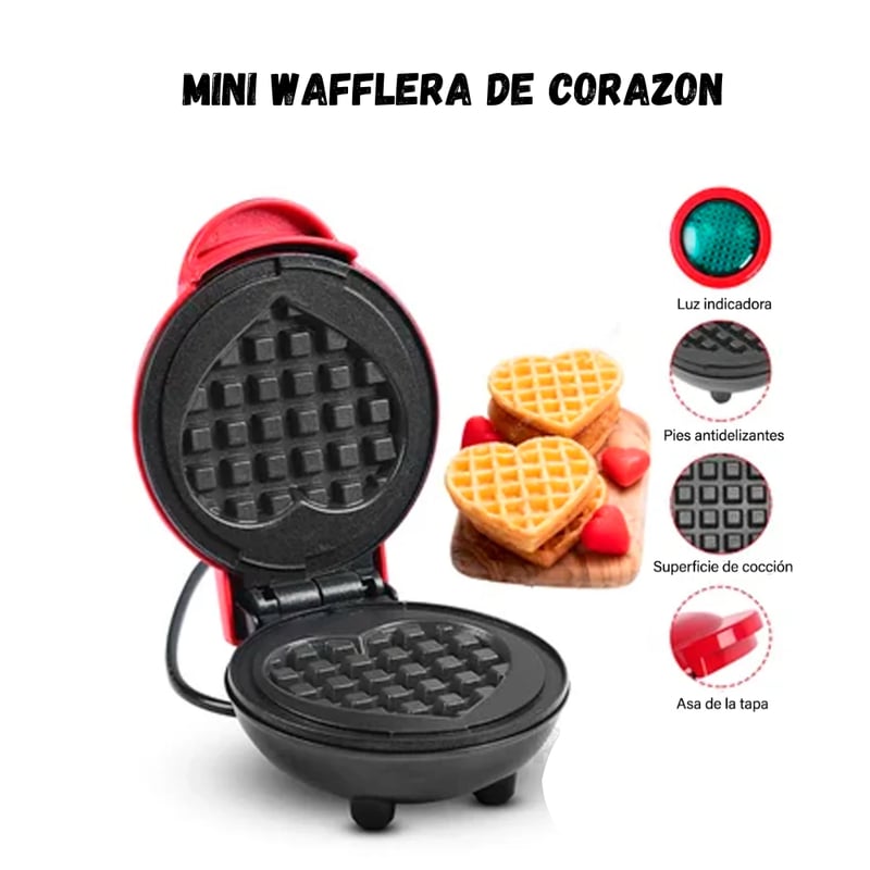 Mini Wafflera Antiadherente Eléctrica Corazón GENERICO | falabella.com