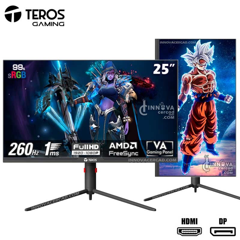 Monitor Teros Gaming 260HZ 1MS 25 VA Full HD Adaptive Sync TEROS GAMING ...