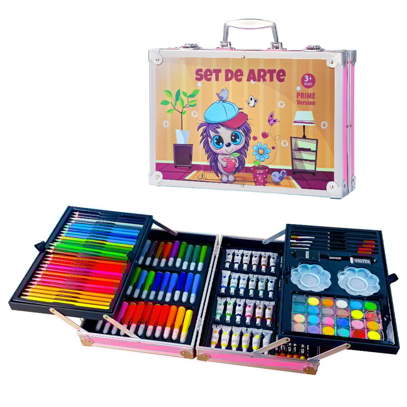 Set de Arte Maleta de Aluminio 145 Piezas Erizo KELLER | falabella.com