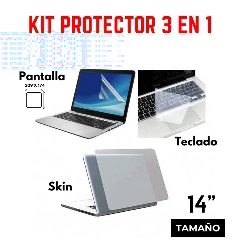 Protector para Notebook Laptop Teclado Pantalla y Skin de 14 GENERICO ...