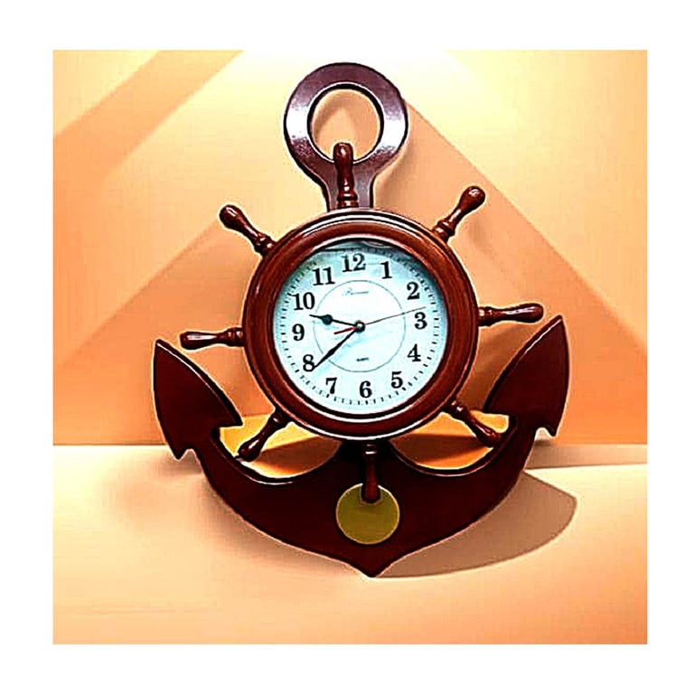 Reloj de Pared Con pendulo tipo Retro Vinta Ancla Estilo Mediterráneo ...