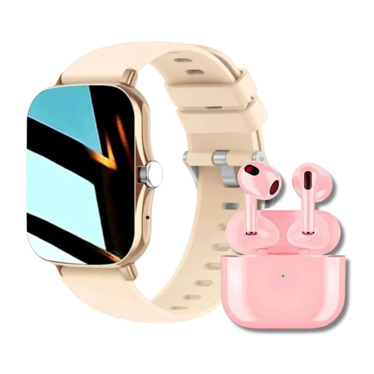 Pack Smartwatch A58 Plus Dorado y Audifono 6s Pro Rosado. HANDS UP ...