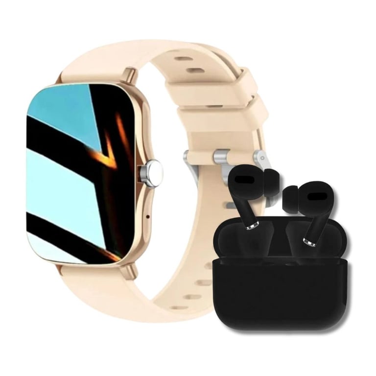 Pack Smartwatch A58 Plus Dorado y Audifono I13 Negro HANDS UP ...