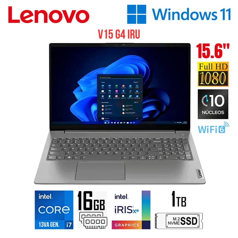 Laptop Lenovo V15 G4 IRU 15.6 FHD Intel Core i7 1355U 16GB RAM 1TB SSD ...