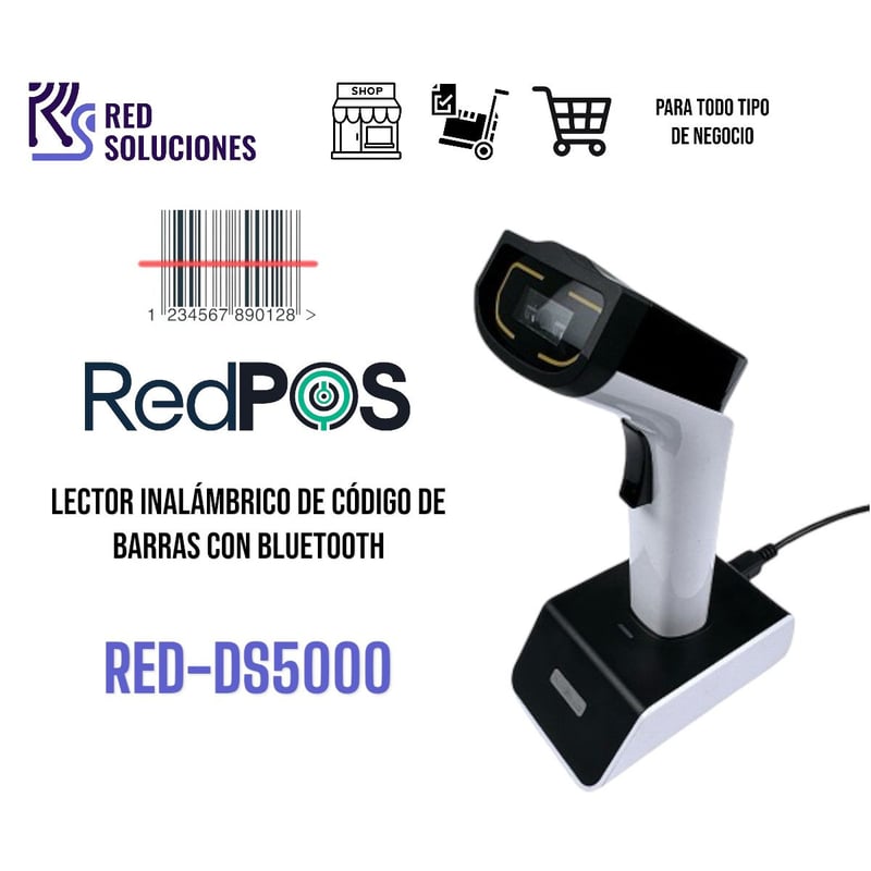 LECTOR REDPOS RED-DS5000 IMAGER 1D INALAMBRICO BLUETOOTH GENERICO ...