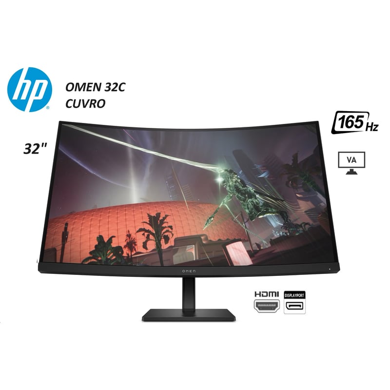 Monitor Gamer HP Omen 32c CurvoVA 2K QHD 2560x1440 165Hz 1ms, 1500R1 HP ...