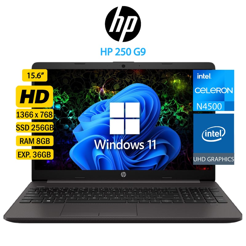 Laptop HP Intel Celeron N4500 Pantalla 15.6" LED SVA HD RAM 8GB SSD ...