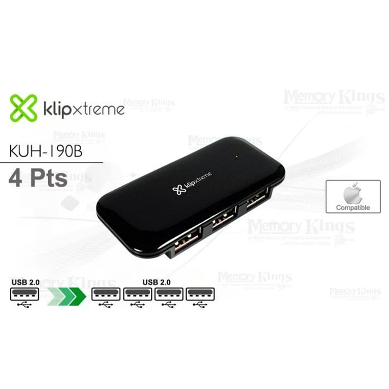 HUB USB 4pt KLIP EXTREME KUH-190B Mini negro KLIP XTREME | falabella.com