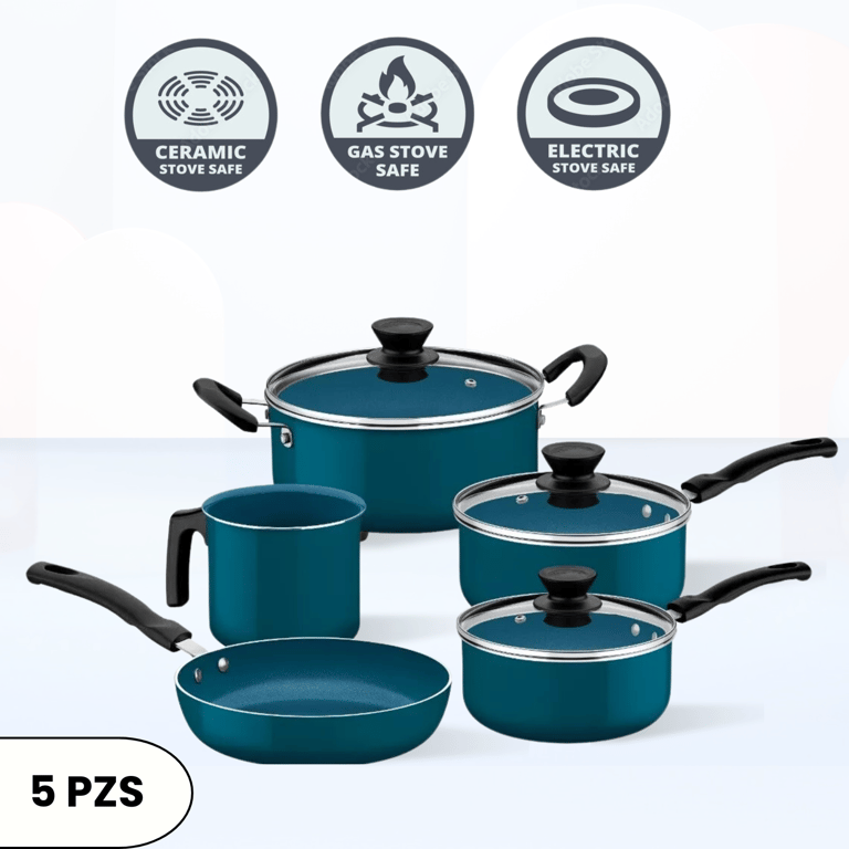 Juego De Ollas Evora Ceramic 5 Piezas Turquesa Tramontina | Sodimac ...