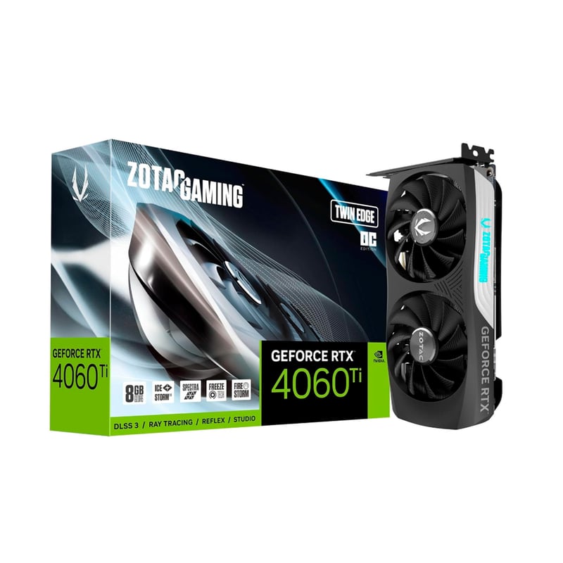 ZOTAC GEFORCE RTX4060 TI TWIN EDGE OC 8G P/N: ZT-D40610H-10M ZOTAC ...