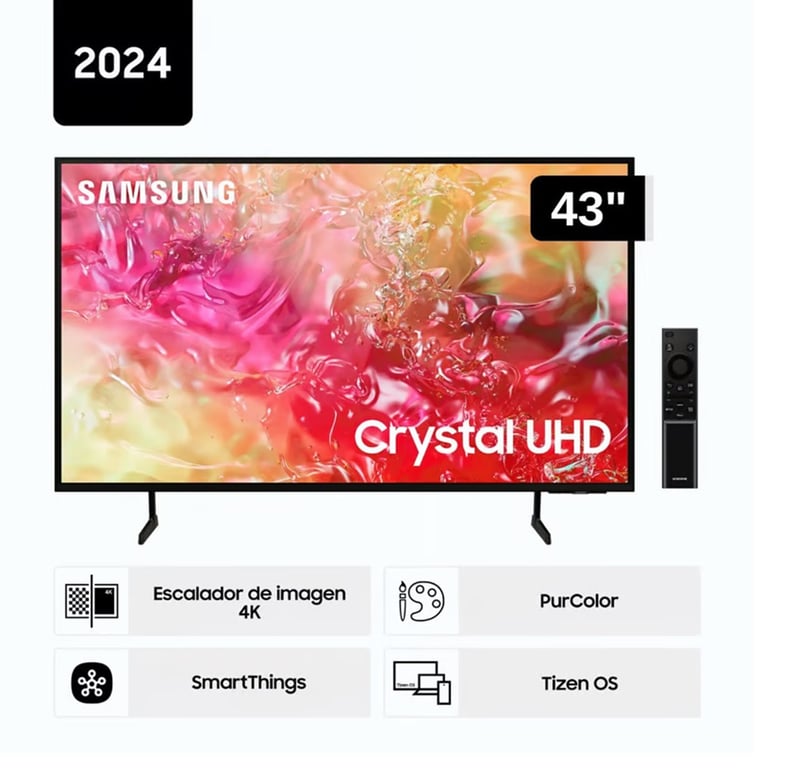 Televisor Samsung LED 43 Crystal UHD 4K 43DU7000 Tizen OS Smart TV ...