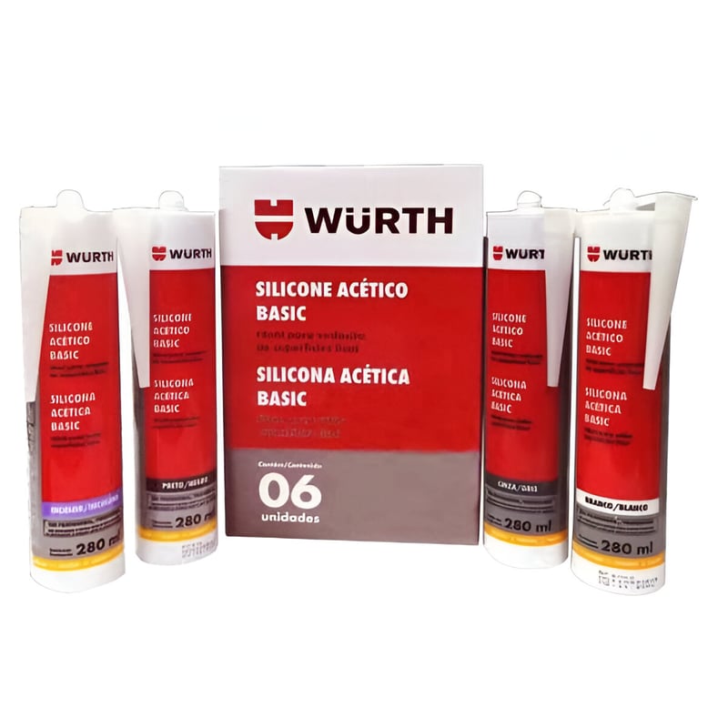 PACK 6 SILICONAS ACETICAS TRANSPARENTES 280ML - WURTH WURTH | falabella.com