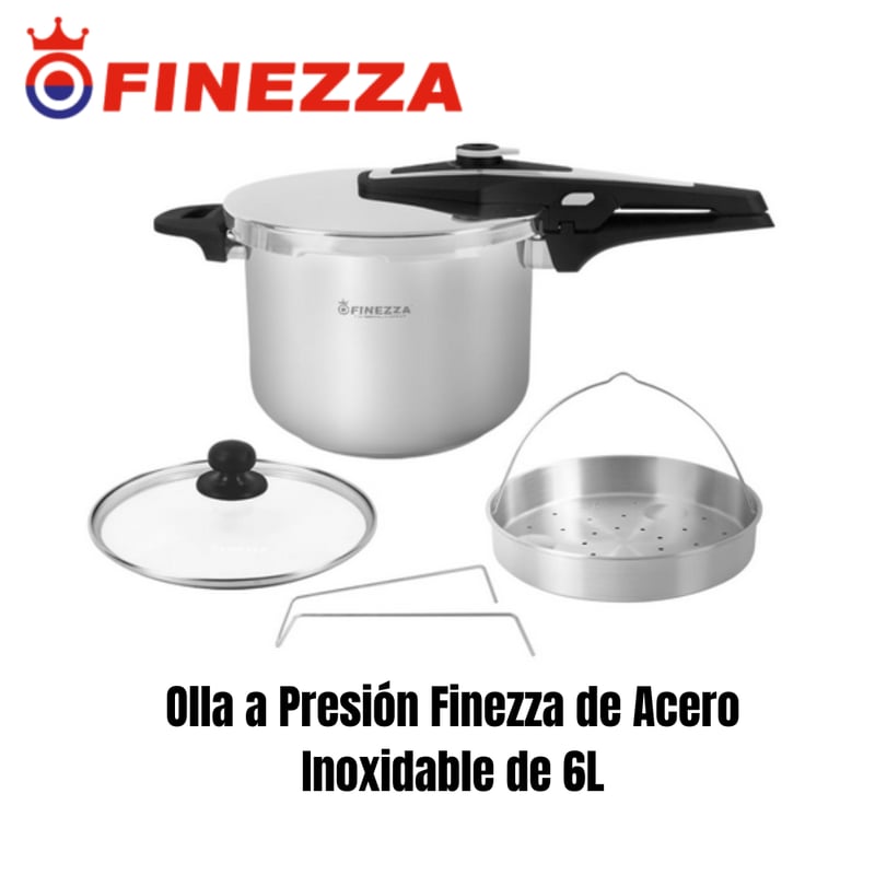 Olla a Presión Finezza de Acero Inoxidable de 6L FZ-608AC-IN FINEZZA ...