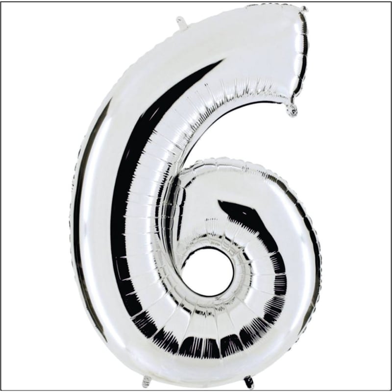Globo metálico numero 6 en color plateado PERU | falabella.com
