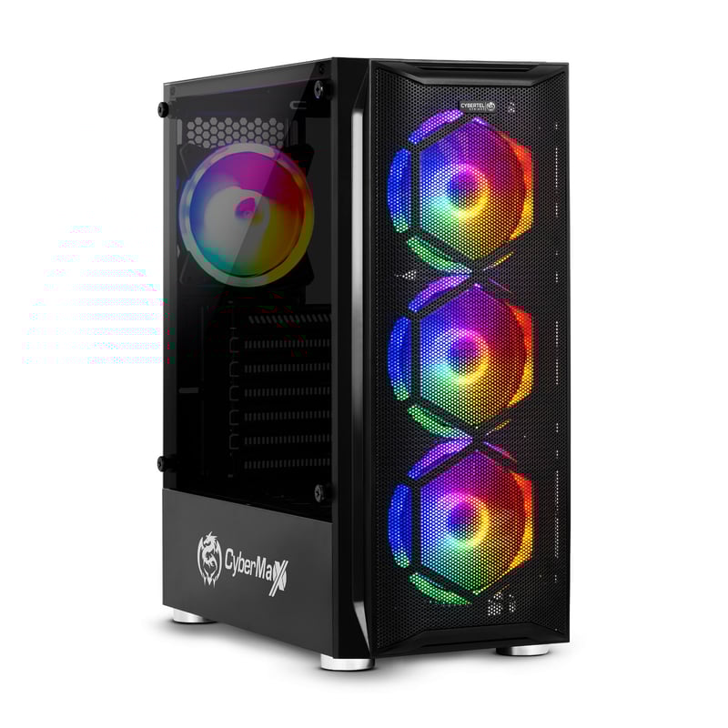 CASE GAMER STRIKER BLACK RGB CYBERMAX CYBERTEL | falabella.com