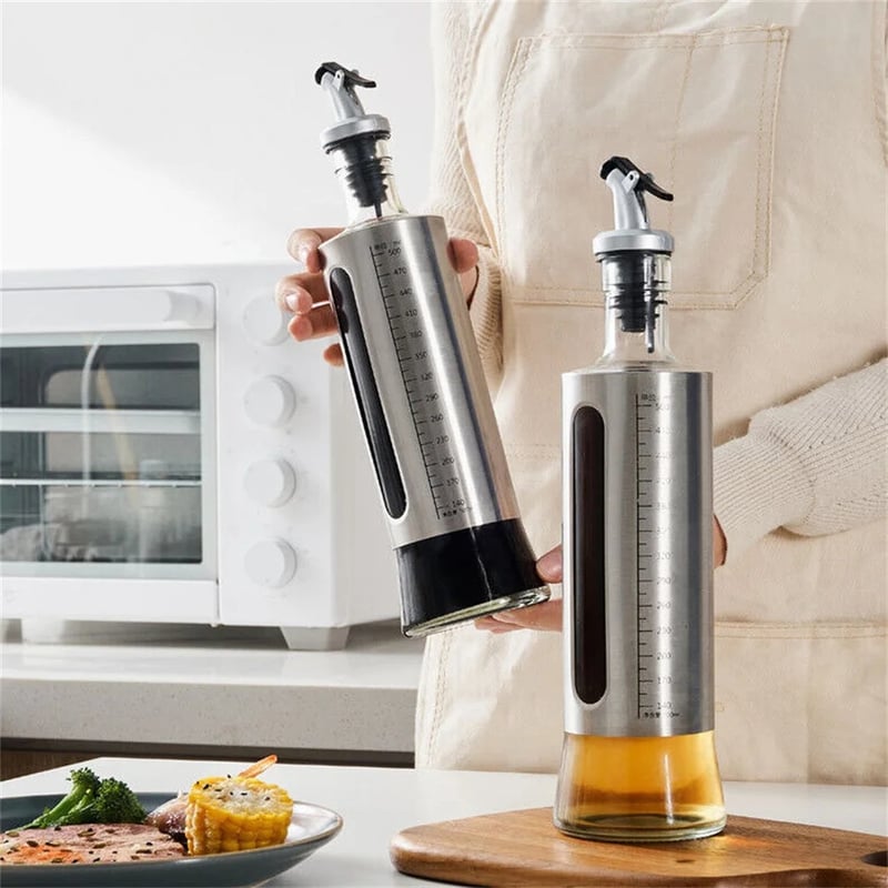 Aceiteros dispensadores de vidrio con acero GENERICO | falabella.com