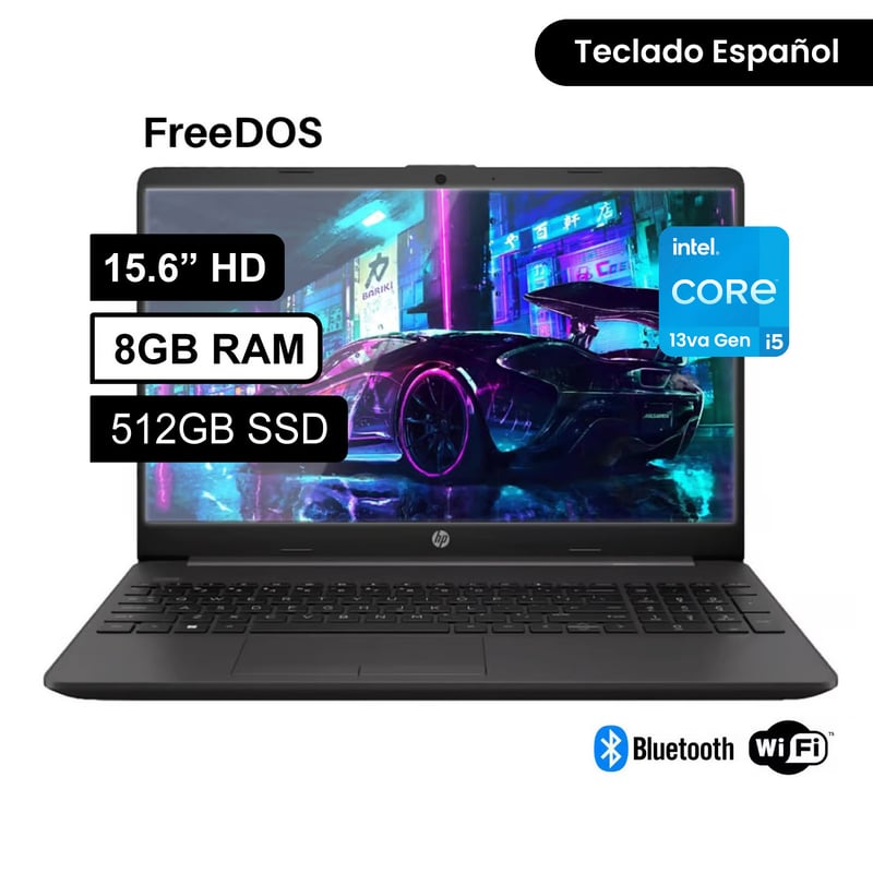 LAPTOP HP INTEL CORE i5-1334U 8GB 512GB SSD 15.6" HD FREEDOS 250 G10 ...