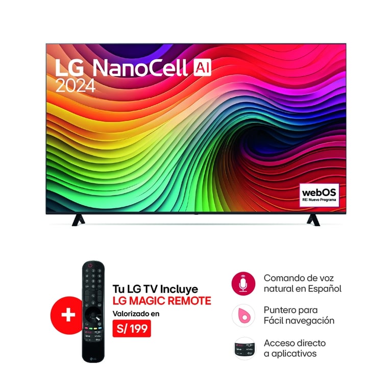 TV LG 50 NanoCell 4K Ultra HD Smart ThinQ AI 50NANO80TSA 2024 LG ...