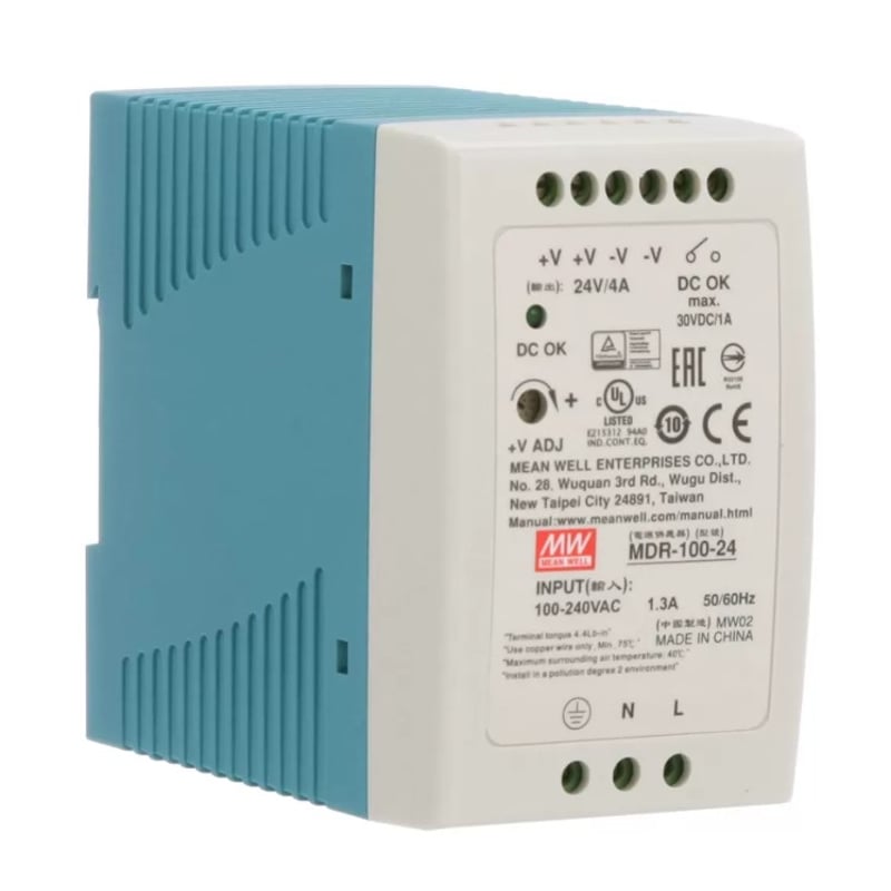 Fuente de alimentación 4A - MDR-100-24 - RIEL DIN - 96W - 24V DC MEAN ...