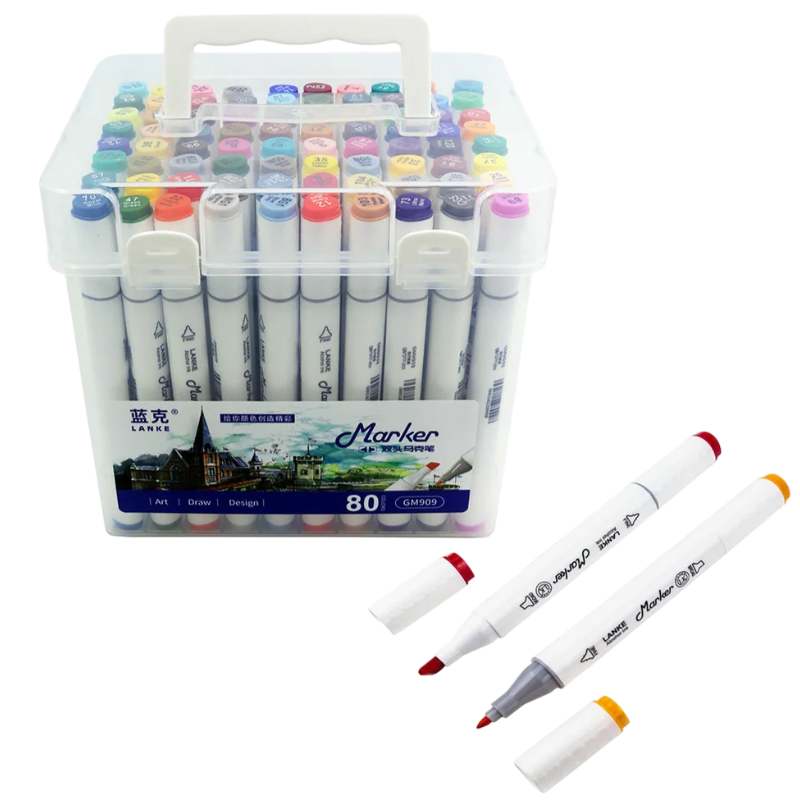 LANKE MARKER SET DE x80 MARCADORES CON DOBLE PUNTA GENERICO | falabella.com