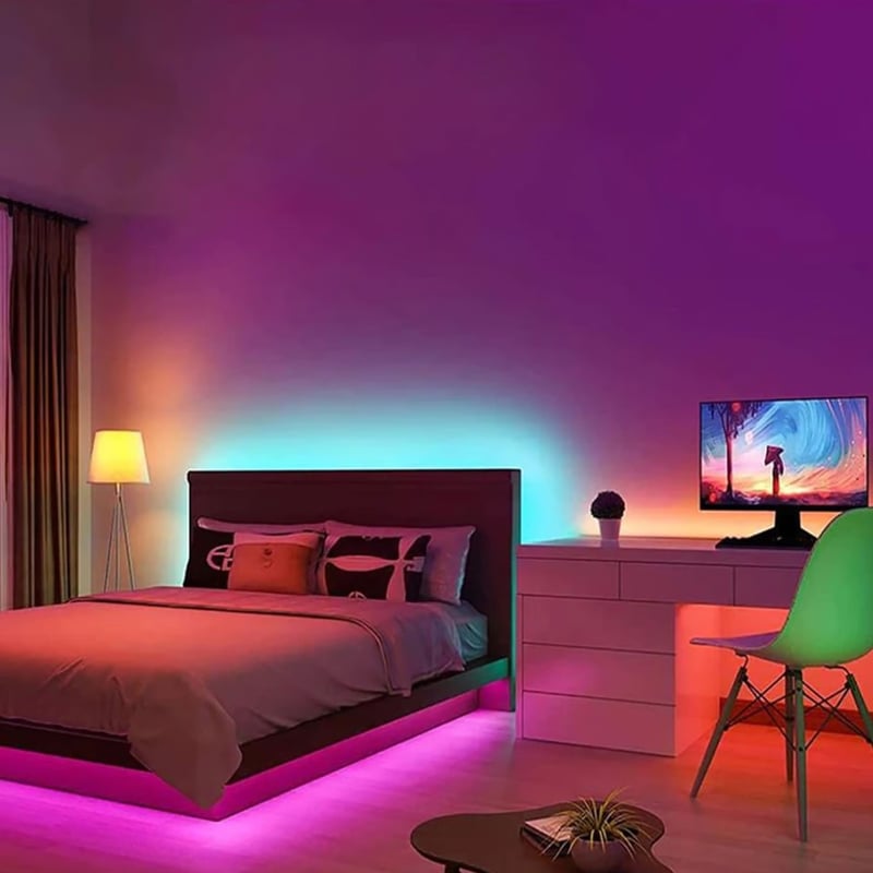 Cinta Tira de Luces LED RGB 5M con Aplicativo Bluetooth LH ELECTRONIC ...