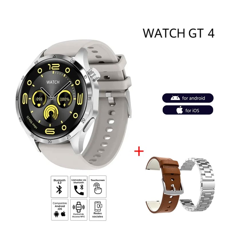 Smartwatch GT4 Pro Plus Triple Correa Alta Gama Silver. GENERICO ...
