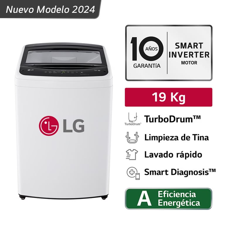 Lavadora Automática LG WT19WVTB 19kg Blanca LG | falabella.com