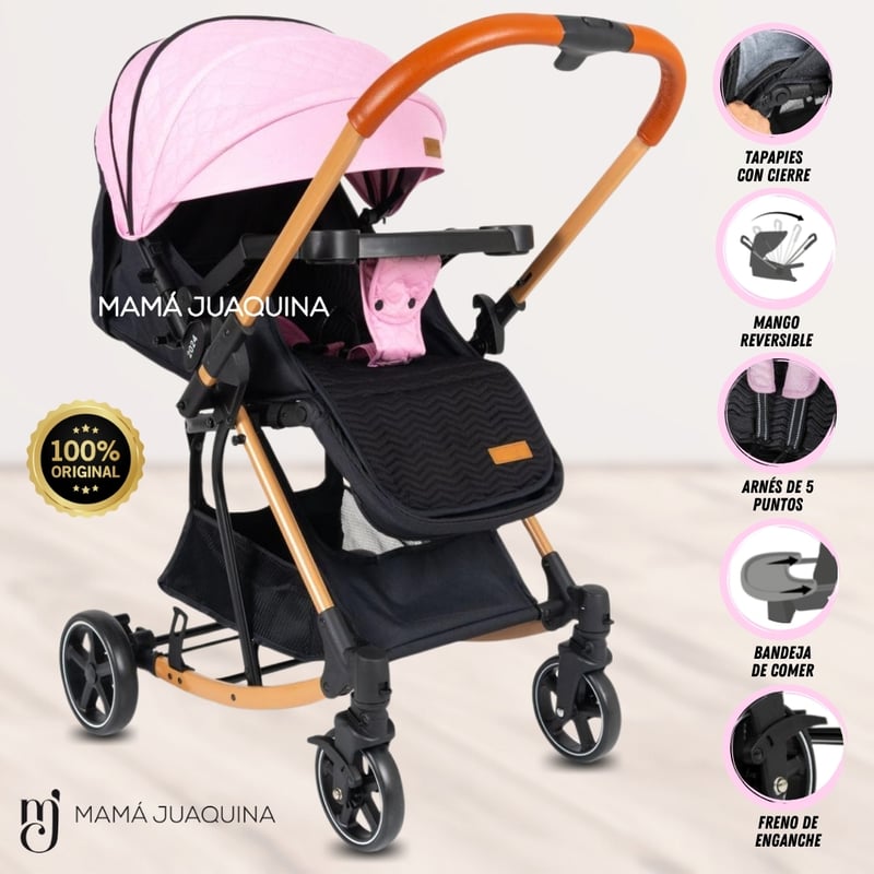 Coche Mecedora «GRAND VENICE» con Mango Reversible Pink BABY ...