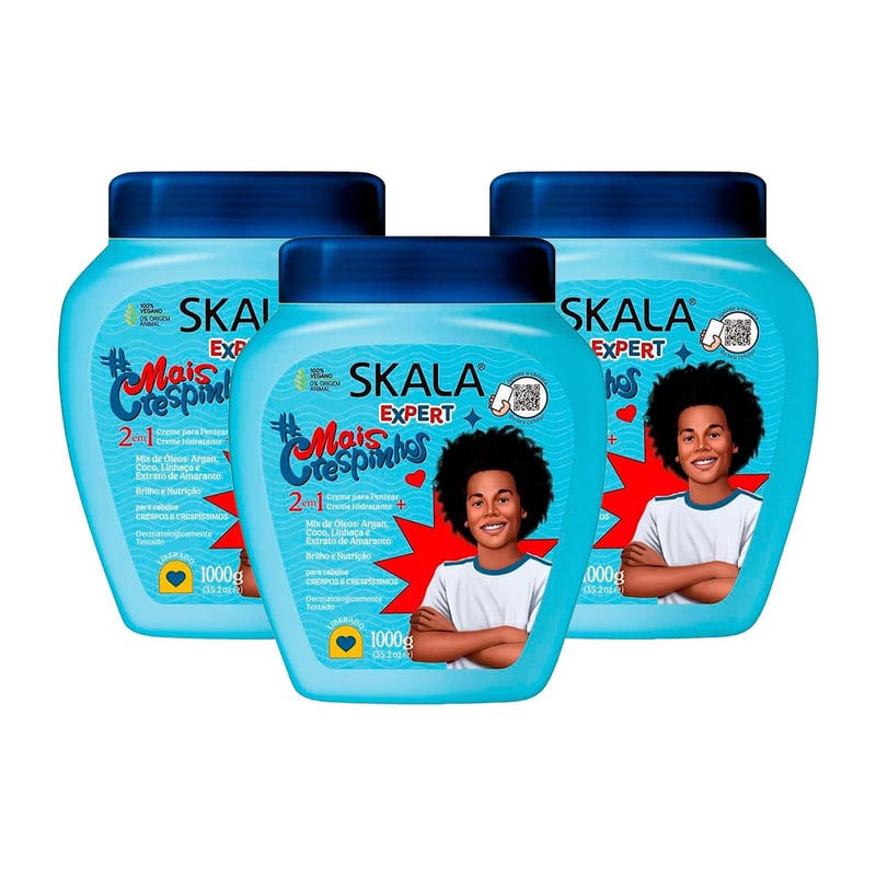 2 EN 1 CREMA PARA PEINAR E HIDRATANTE 1000G - SKALA 3 UNID SKALA ...