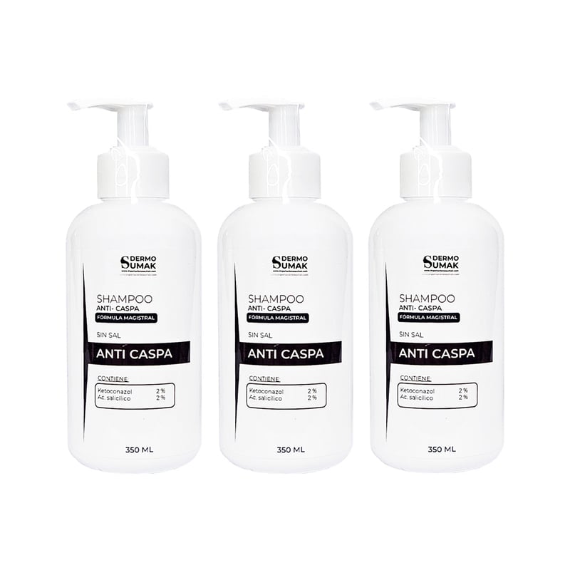 SHAMPOO SIN SAL ANTICASPA 350ML 3 UNIDADES GENERICO | falabella.com