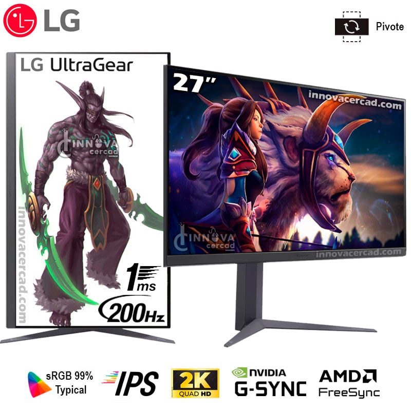 Monitor LG UltraGear 27GS75Q-B 27 2K QHD IPS 200HZ 1MS HDR G-Sync LG | falabella.com