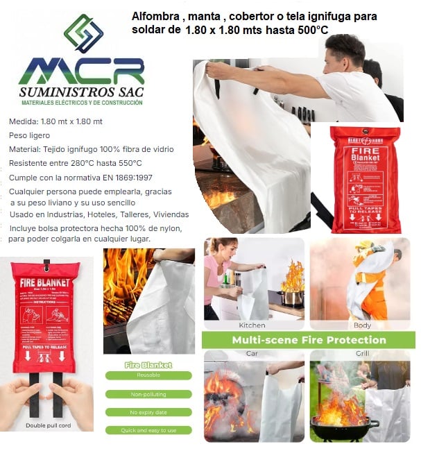 Manta Contra Incendios Hogar Manta De Emergencia Cocina hasta 500grad ...