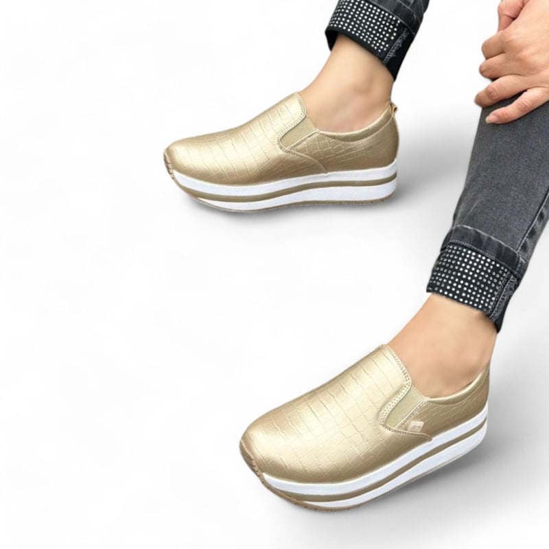 Zapatilla Mujer Sin Cordones Con Plataforma Glamurosa 1015L-55 Color Dorado GENERICO | falabella.com