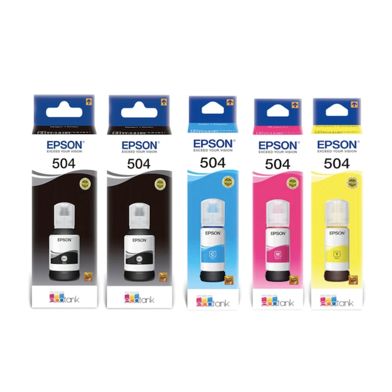SUPER KIT DE 5 TINTAS EPSON 504 EPSON | falabella.com
