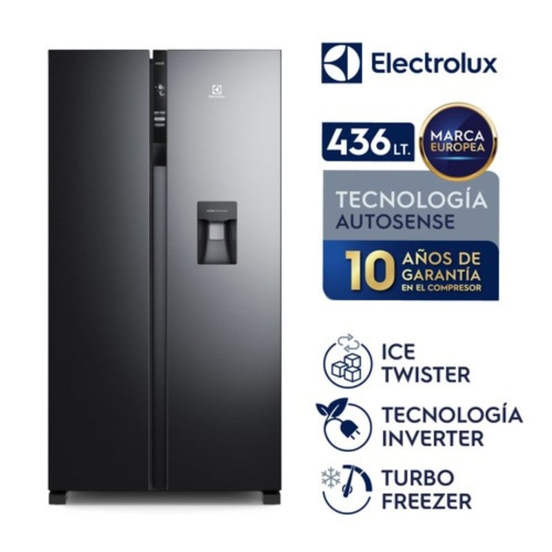Refrigeradora Electrolux No Frost Side By Side Inverter 438L ERS432HBWD ...