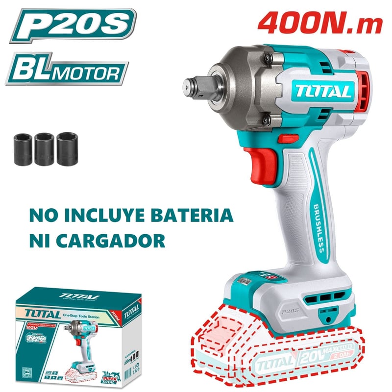 LLAVE DE IMPACTO 400 NM MOTOR BL SOLO CABEZAL- TIWLI20401 TOTAL TOOLS ...