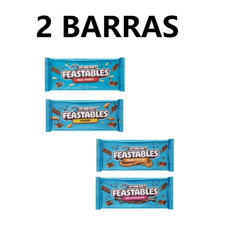 Chocolate mr beast feastable 2 barras sabores aleatorios IMPORTADO MC ...