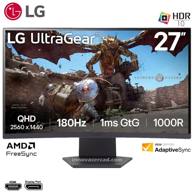 Monitor LG UltraGear 27GS60QC-B 27 CURVO QHD 180Hz 1ms FreeSync. LG ...