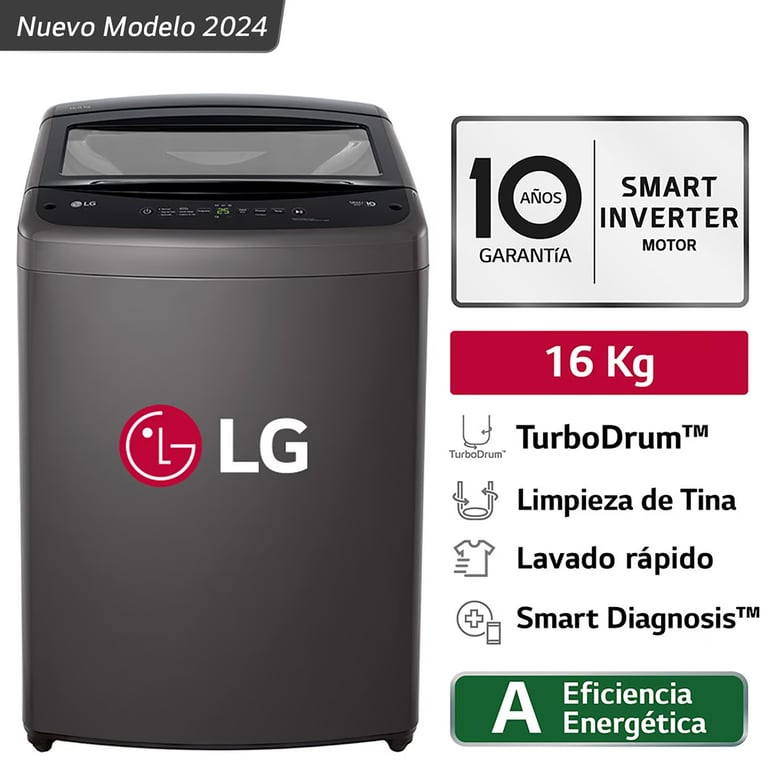 Lavadora LG 16 Kg Carga Superior Inverter WT16BVTB 2024 LG | falabella.com