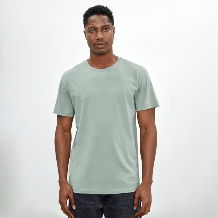 Polo Verde Claro para Hombre Drop the Label Cuello Redondo Manga Corta ...