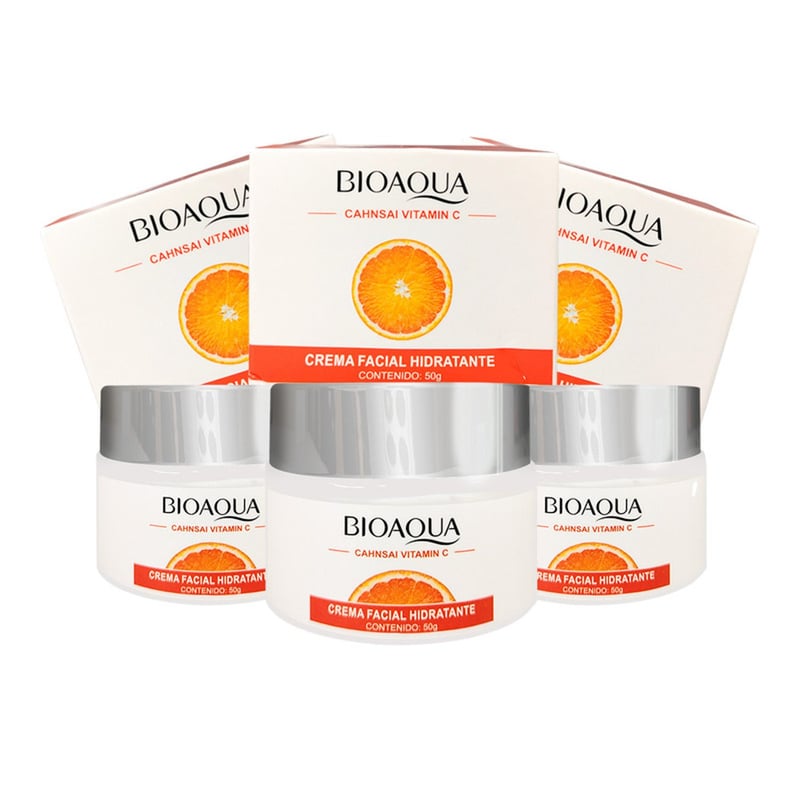 PACK 3 CREMA FACIAL HIDRATANTE VITAMINA C BIOAQUA BIOAQUA | falabella.com