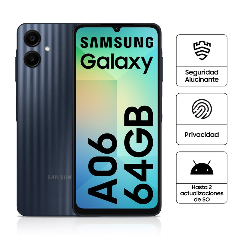 Celular 4G Samsung A06 67 4GB 64GB 50MP Negro SAMSUNG | falabella.com
