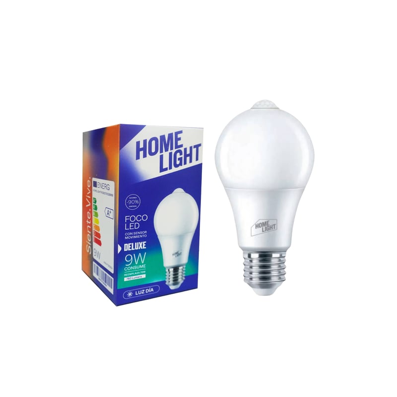 Foco led con sensor de movimiento 9w HOME LIGHT- luz blanca HOME LIGHT ...