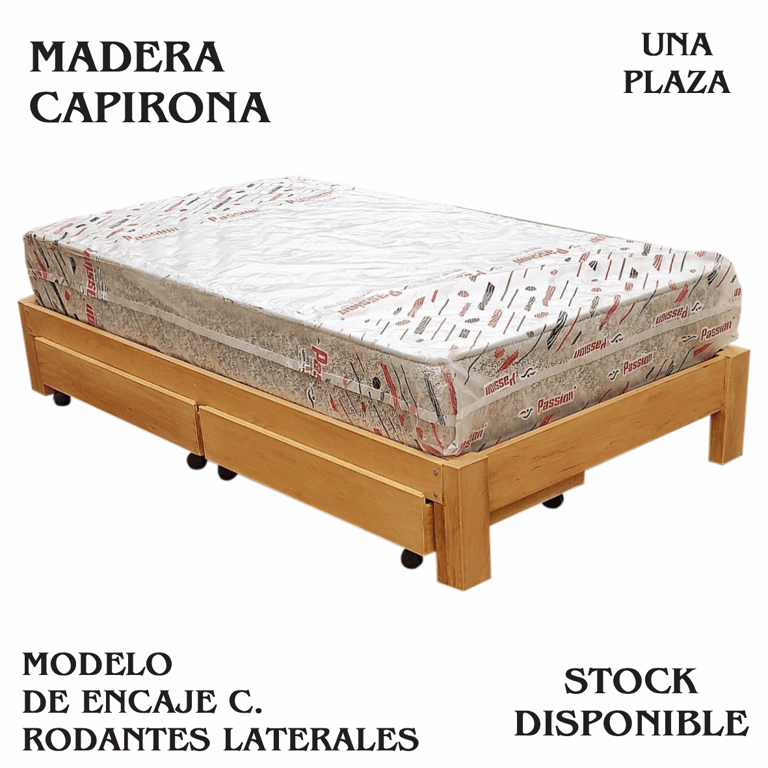 TARIMA UNA PLAZA MADERA CAPIRONA MODELO CPI ENCAJE ,CON C RODAN LAT ...