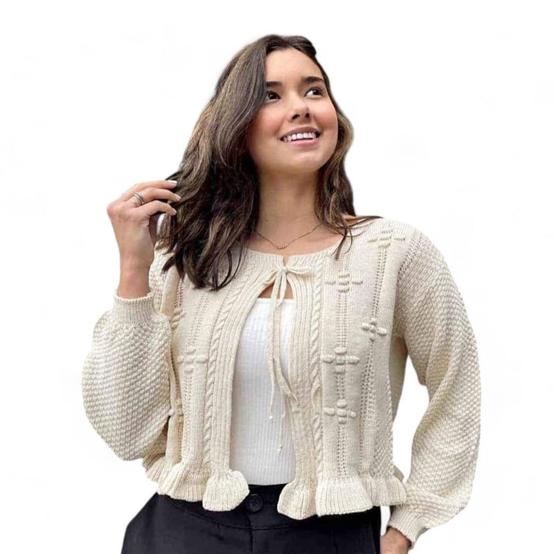 Chompa Mujer Hilo Abierta Gui359-23 Color Beige GENERICO | falabella.com