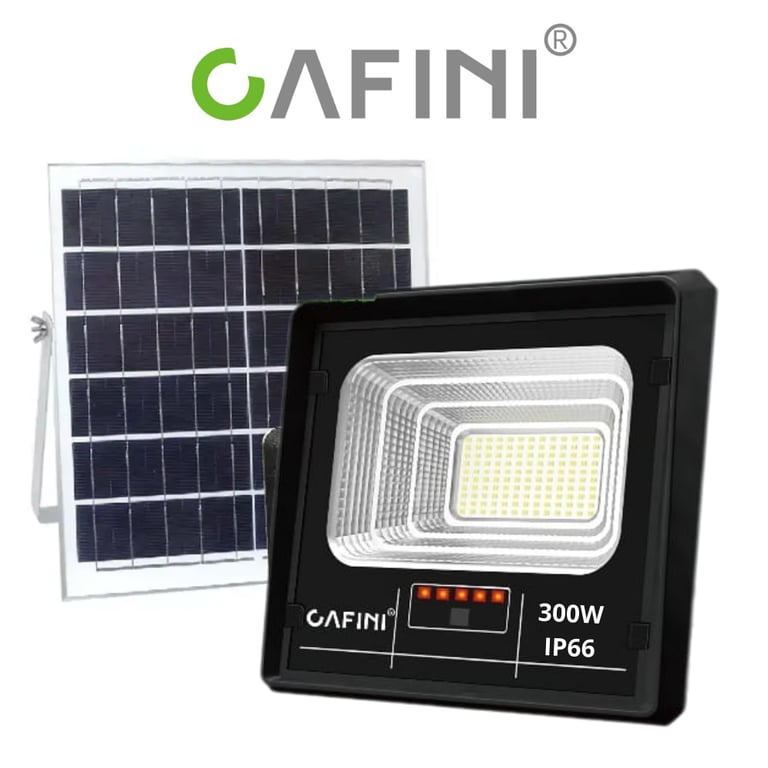 Lampara Reflector Led Recargable con Panel Solar CAFINI Luz De 300W ...