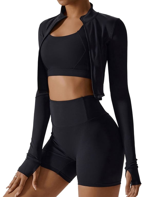 Conjunto Deportivo Gym Mujer 3 Piezas Negro RURUTOTO | falabella.com