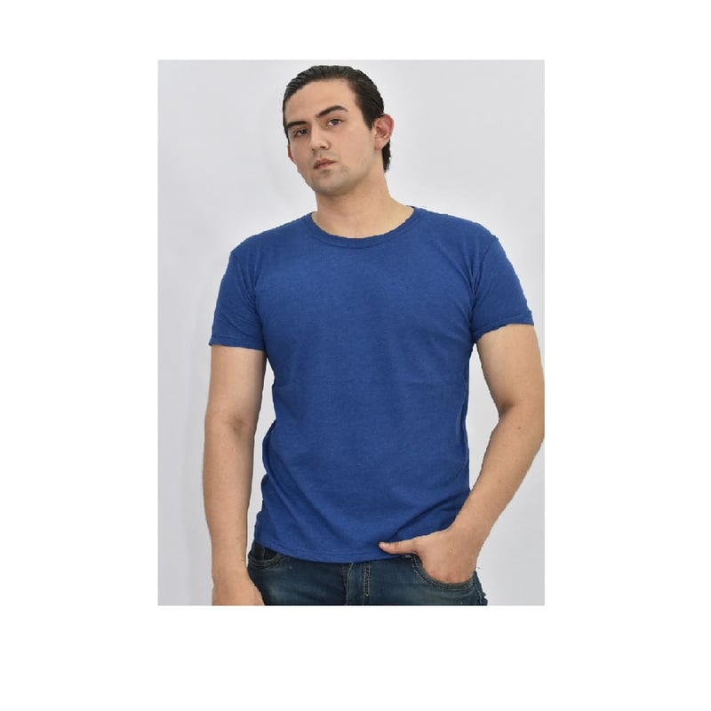 Polo Básico para Hombre Cuello Redondo Azul OTTOWARE | falabella.com