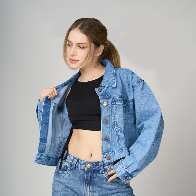 CASACA CROP DENIM OVERSIZE LIBAAX | falabella.com